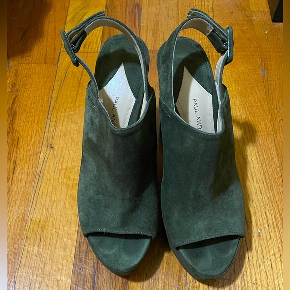 Paul Andrew | Shoes | Nwob Womens Paul Andrew Olive Green Suede Block ...